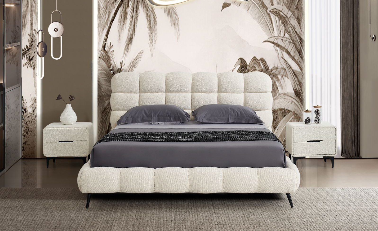 Lit modèle léger - Bokla crème + matelas en cadeau - Le Mobilier de la ...