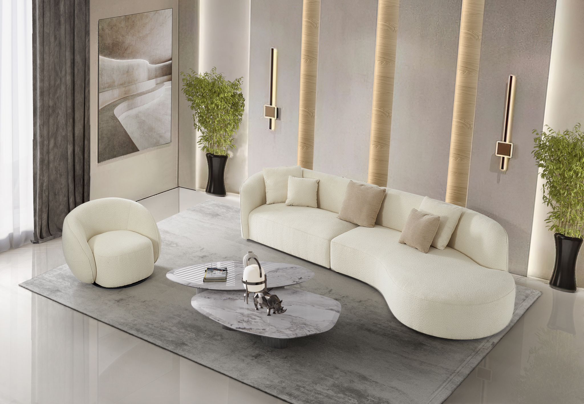 Cream Namos model living room | Break the prices online - the city ...