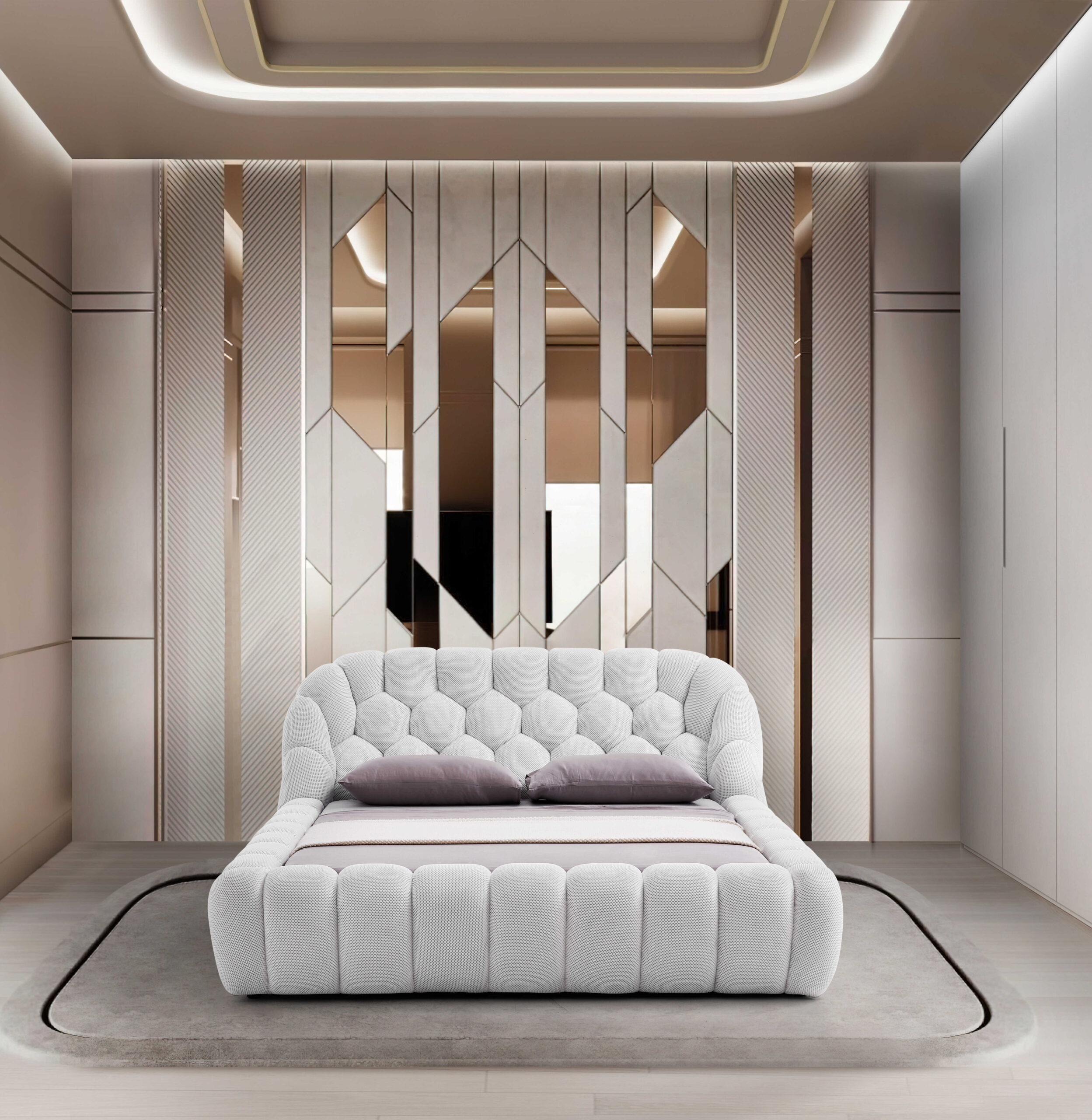 Lit modèle Panama - blanc + matelas cadeau - le mobilier de ville