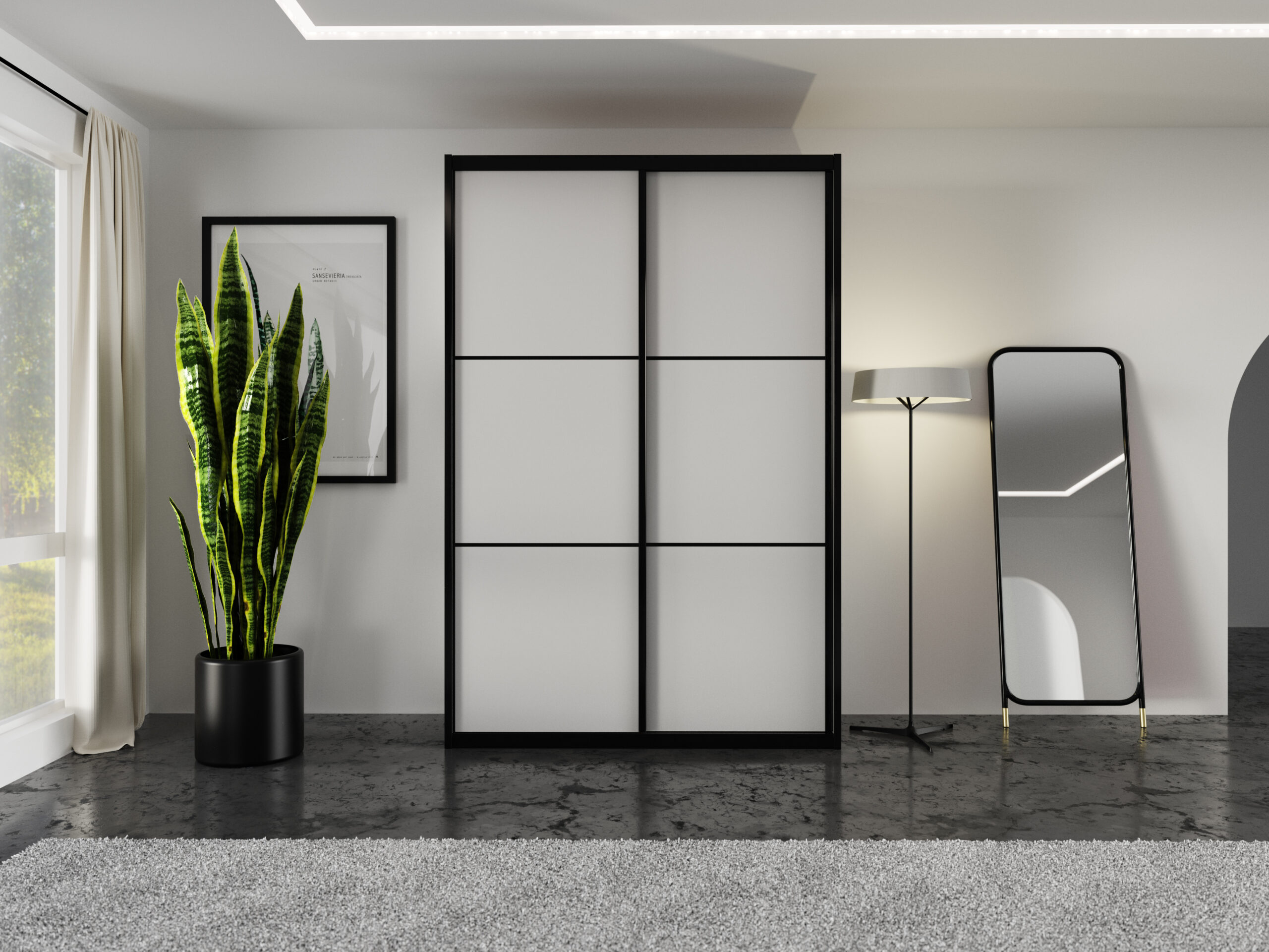 Sliding wardrobe model May - white 160/240 - City Furniture